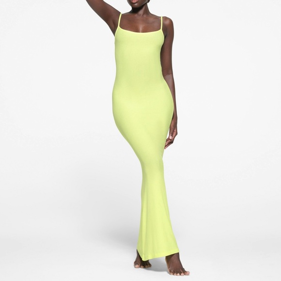 SKIMS | Dresses | Nwot Skims Lemonade Yellow Soft Lounge Long Slip ...
